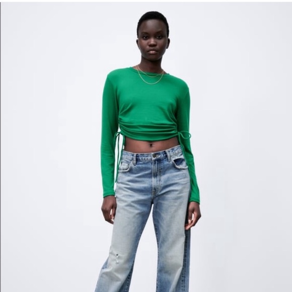 Zara | Tops | Zara Ruched Long Sleeve | Poshmark